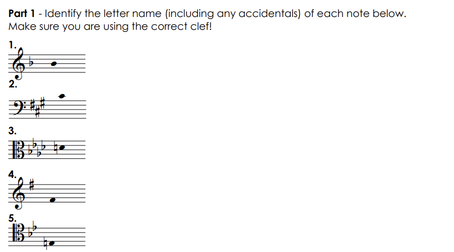 Solved Part 1 - Identify the letter name (including any | Chegg.com
