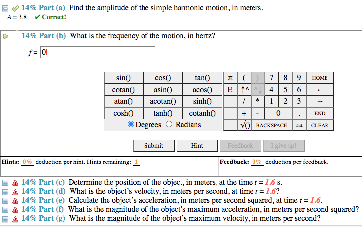 Solved An object is undergoing simple harmonic motion along | Chegg.com