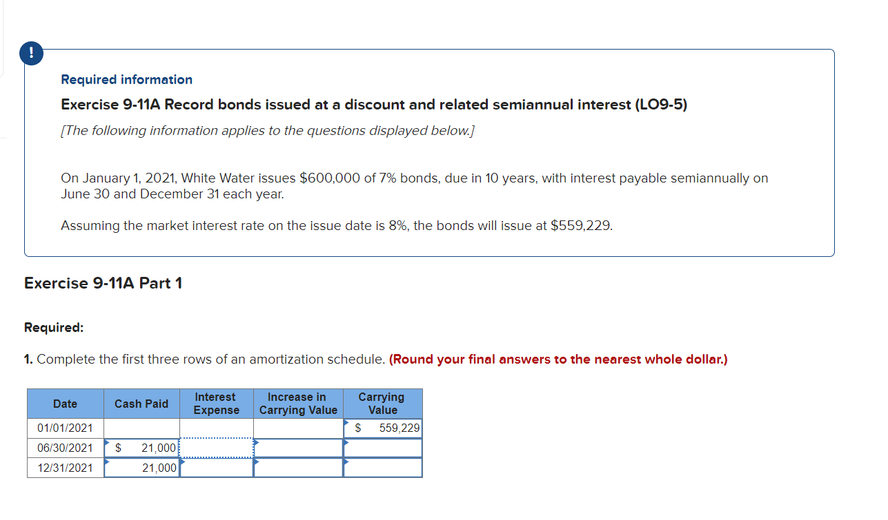 Solved Required information Exercise 9-11A Record bonds | Chegg.com