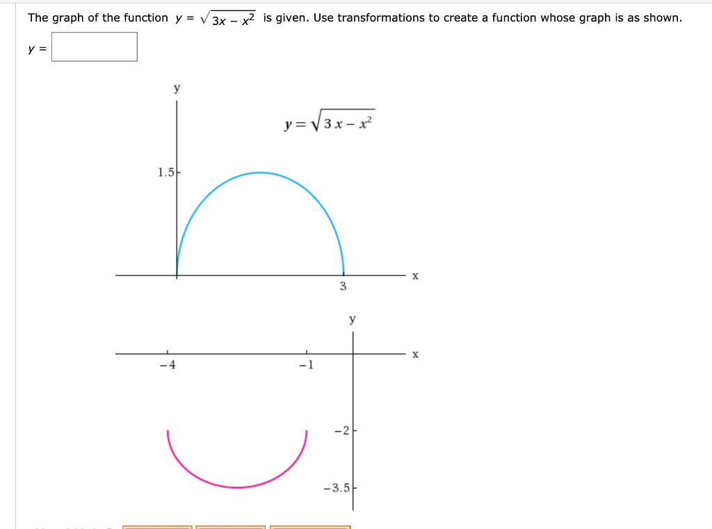 Solved 4x – x2 is given. Use transformations to create a | Chegg.com