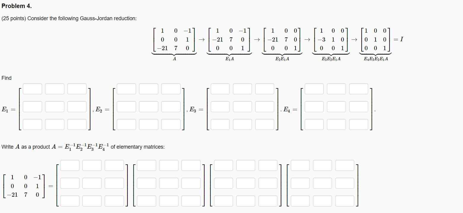 Solved Problem 4. (25 points) Consider the following | Chegg.com