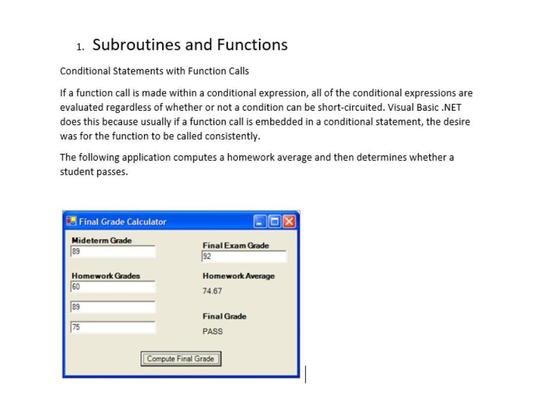 Solved 1. Subroutines and Functions Conditional Statements | Chegg.com