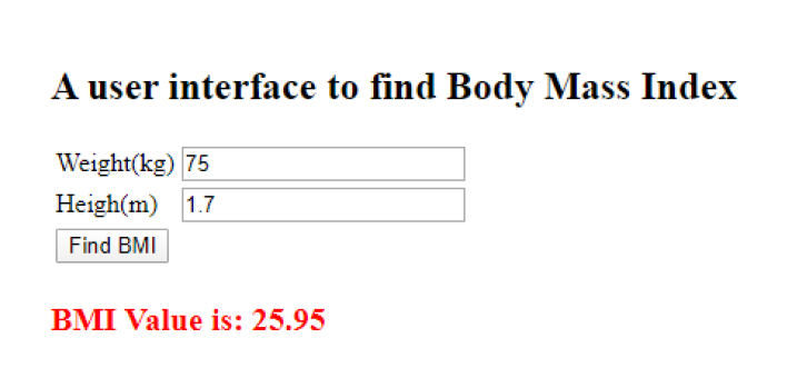 Solved Complete the code in function calBMI which will | Chegg.com