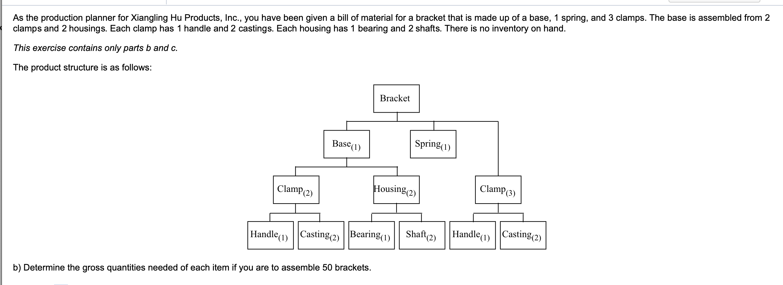 Solved c) Compute the net quantities needed if there are30 | Chegg.com