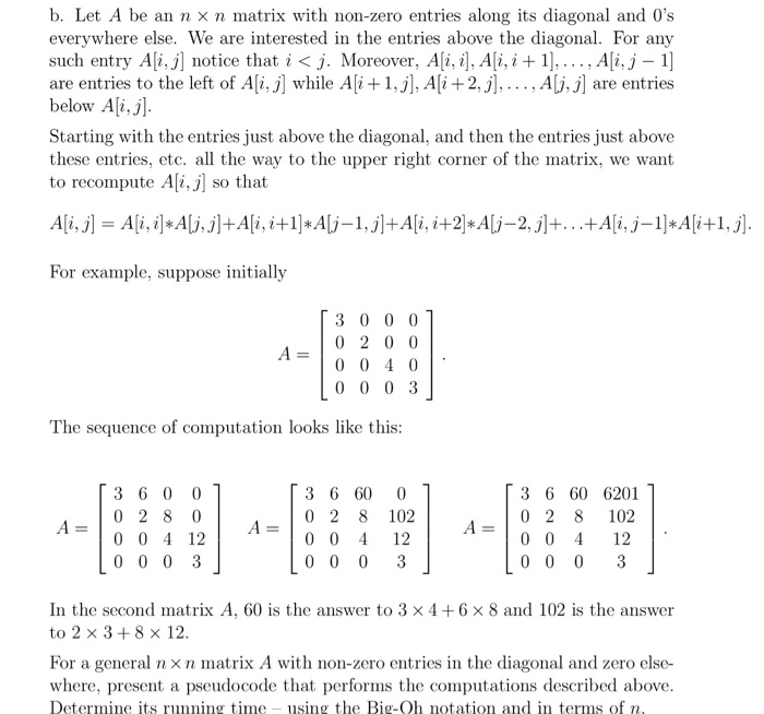 Solved Let A be an n times n matrix with non-zero entries | Chegg.com