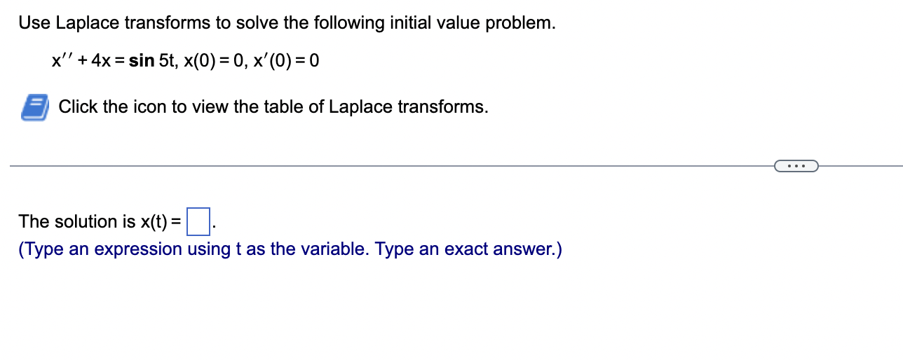 Solved Use Laplace transforms to solve the following initial | Chegg.com