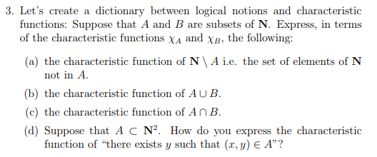 Solved 3. Let's create a dictionary between logical notions | Chegg.com