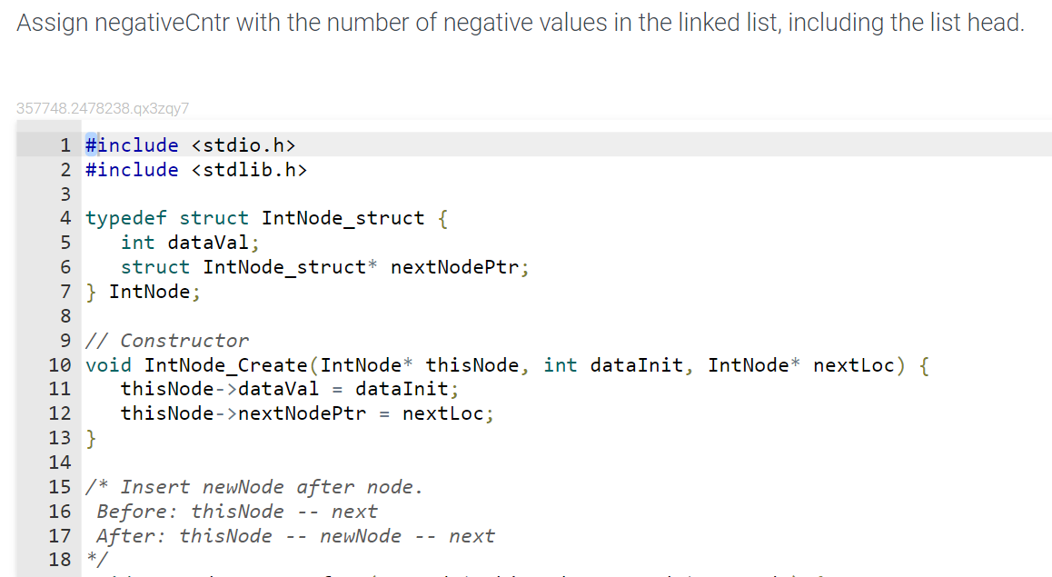 Solved Assign negativeCntr with the number of negative | Chegg.com