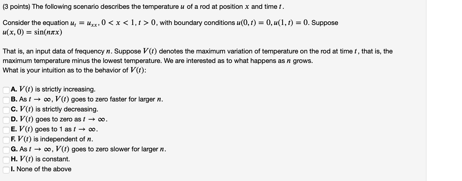 Solved (3 points) The following scenario describes the | Chegg.com