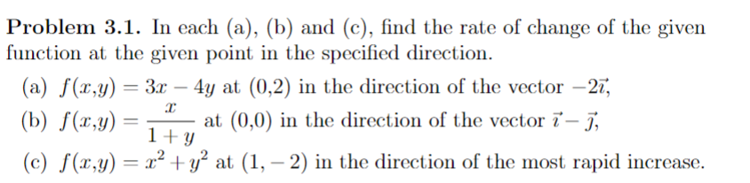 Solved Problem 3.1. In each (a), (b) and (c), find the rate | Chegg.com
