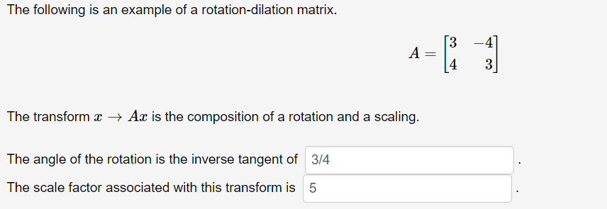 Solved The following is an example of a rotation-dilation | Chegg.com