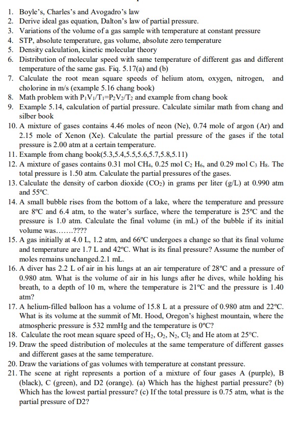 Solved If the total pressure of each gas mixture is 1.00 | Chegg.com
