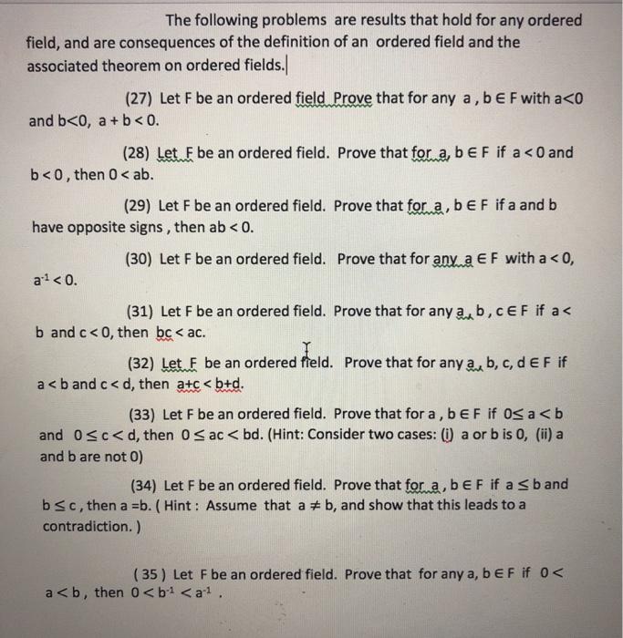 Solved The following problems are results that hold for any | Chegg.com