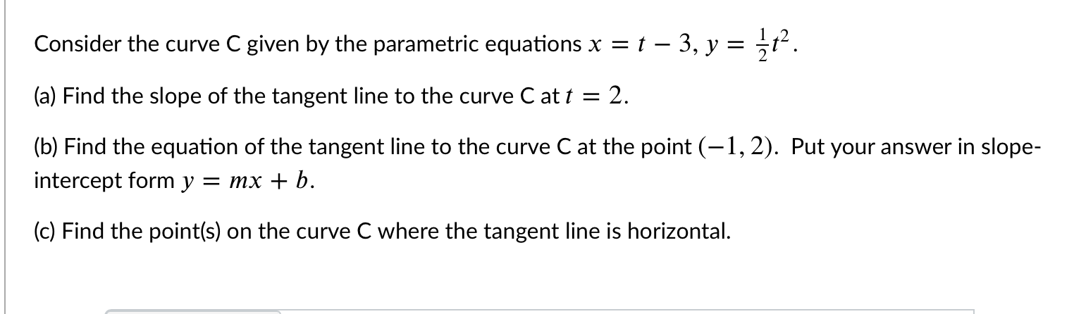 Solved Consider the curve C given by the parametric | Chegg.com