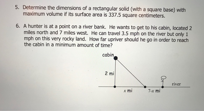 Solved 5. Determine the dimensions of a rectangular solid | Chegg.com