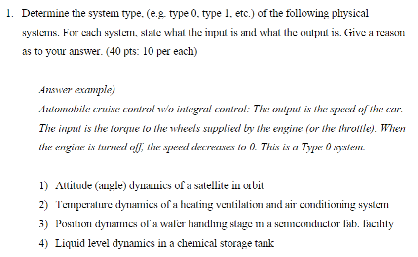 Solved Determine the system type, (e.g. type 0 , type 1 , | Chegg.com