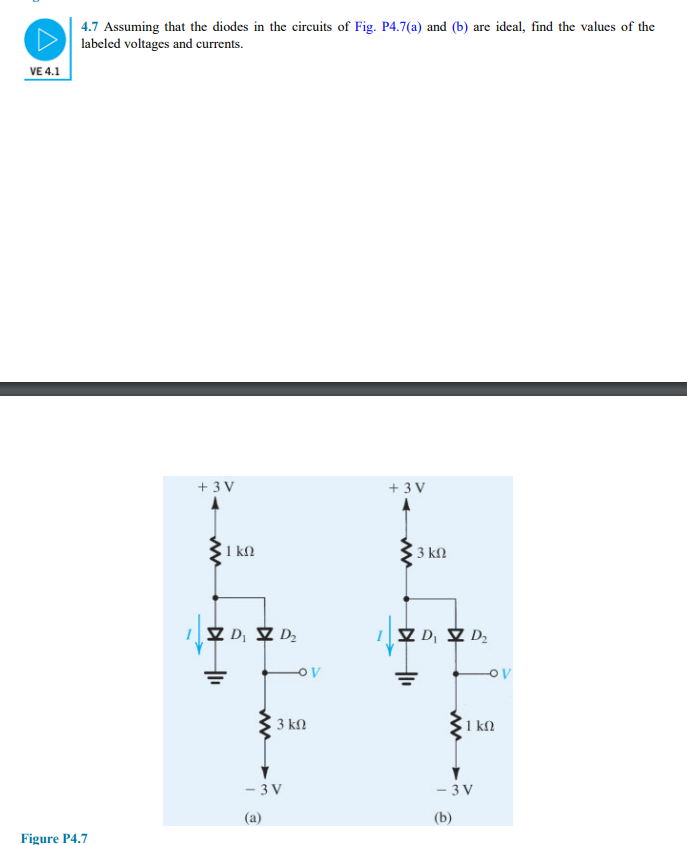 Solved 4.7 Assuming that the diodes in the circuits of Fig. | Chegg.com