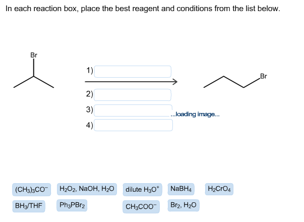 Solved In each reaction box, place the best reagent and | Chegg.com