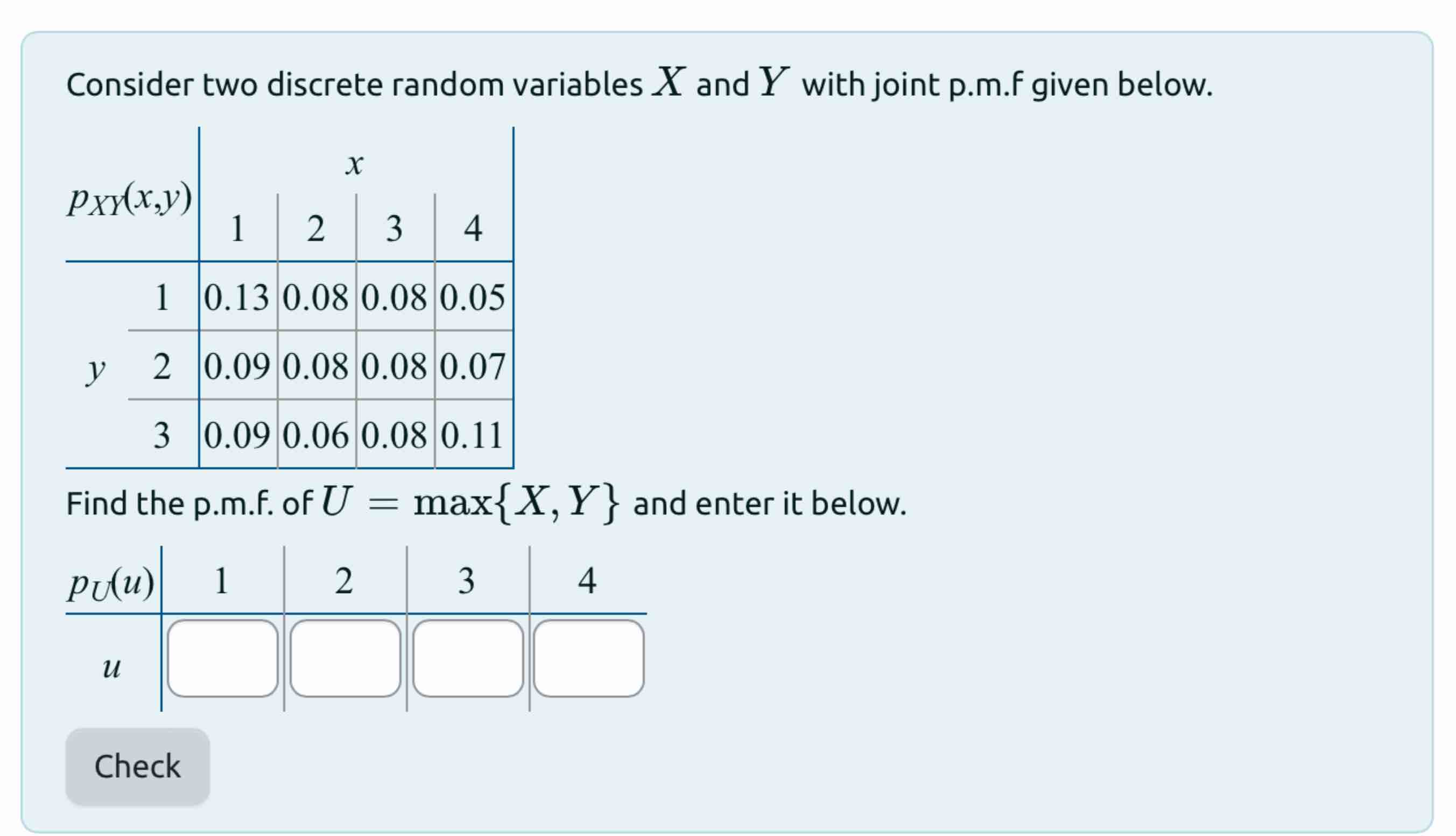 Solved Consider two discrete random variables x ﻿and Y ﻿with | Chegg.com