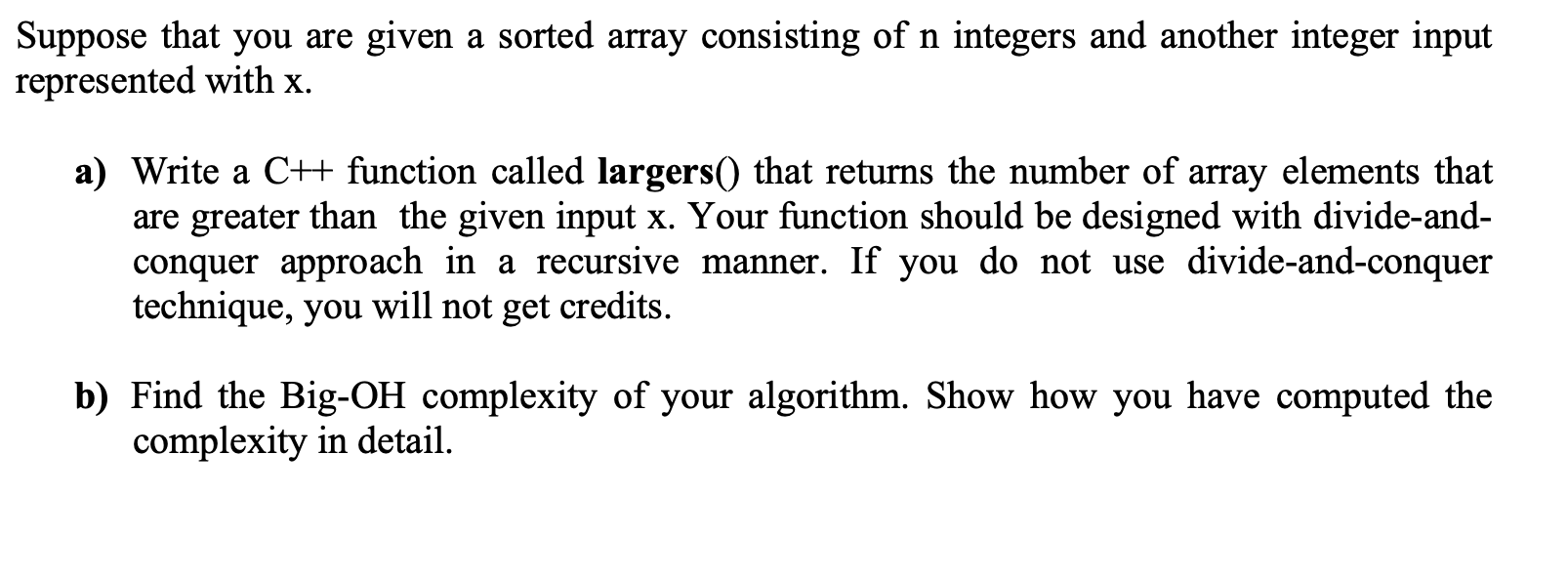 Solved Suppose that you are given a sorted array consisting | Chegg.com