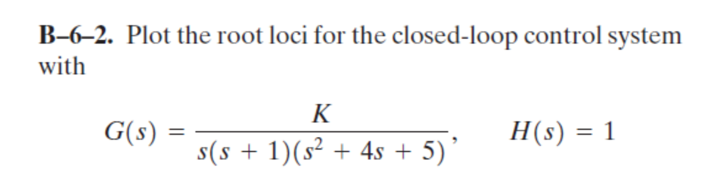 Solved B-6-2. Plot the root loci for the closed-loop control | Chegg.com