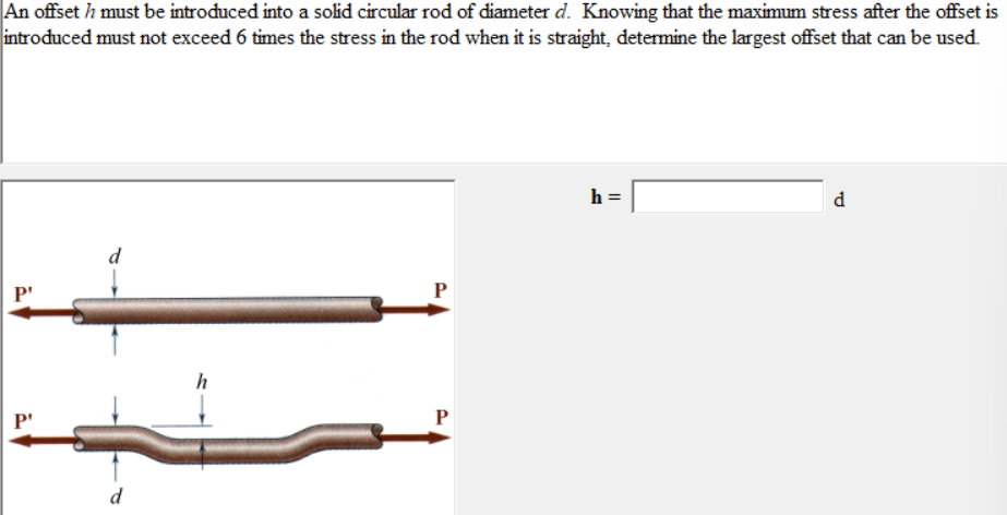 Solved An offset h must be introduced into a solid circular | Chegg.com
