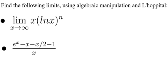 Solved Find the following limits, ﻿using algebraic | Chegg.com
