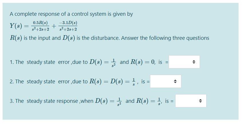 Solved A complete response of a control system is given by | Chegg.com