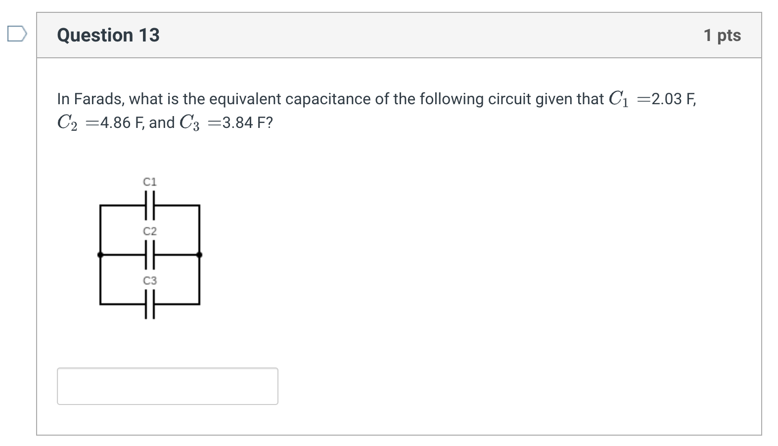 Solved In Farads, what is the equivalent capacitance of the | Chegg.com