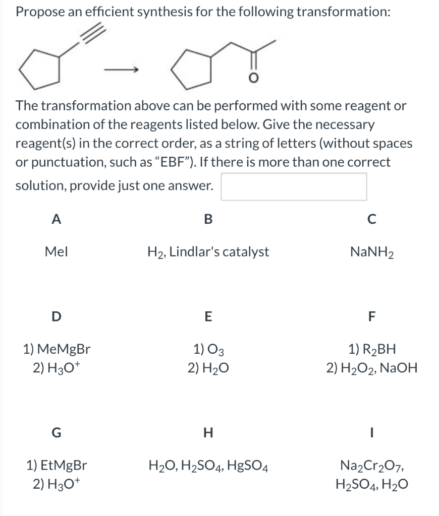 Solved Propose an efficient synthesis for the following | Chegg.com