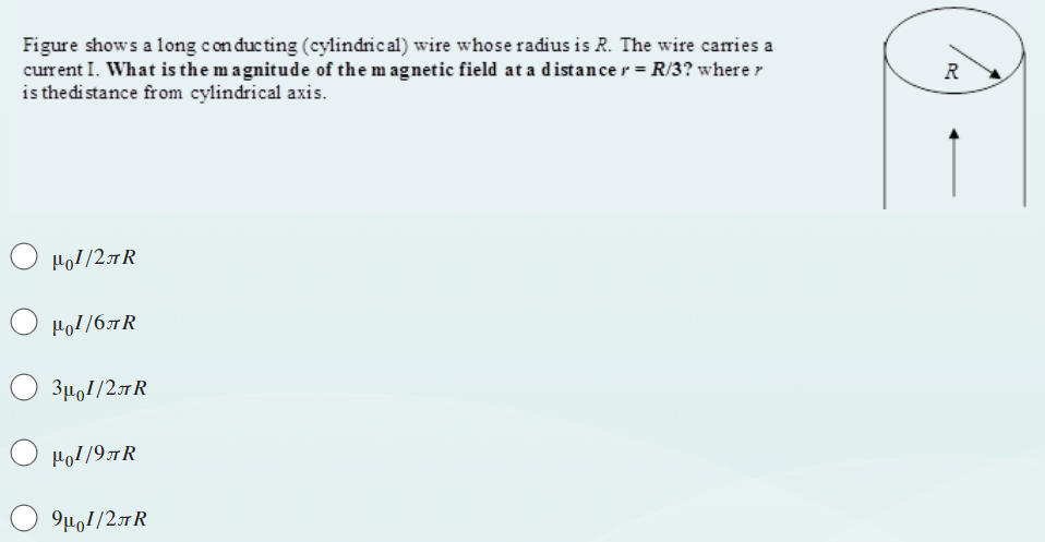 Solved Figure shows a long conducting (cylindrical) wire | Chegg.com