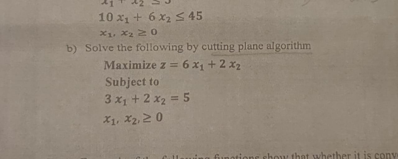 Solved a) ﻿Solve the following by cutting plane | Chegg.com