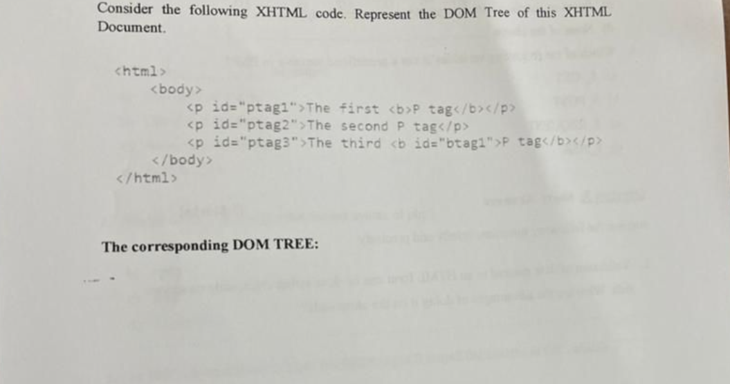 Solved Consider the following XHTML code. Represent the DOM | Chegg.com