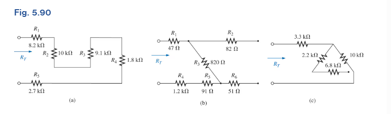 Solved Fig. 5.90 ﻿Find the total resistance R(T) ﻿for each | Chegg.com