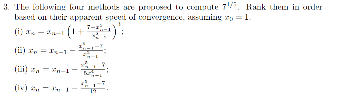 Solved 3. The following four methods are proposed to compute | Chegg.com