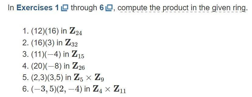Solved In Exercises 1 through 6 , compute the product in | Chegg.com
