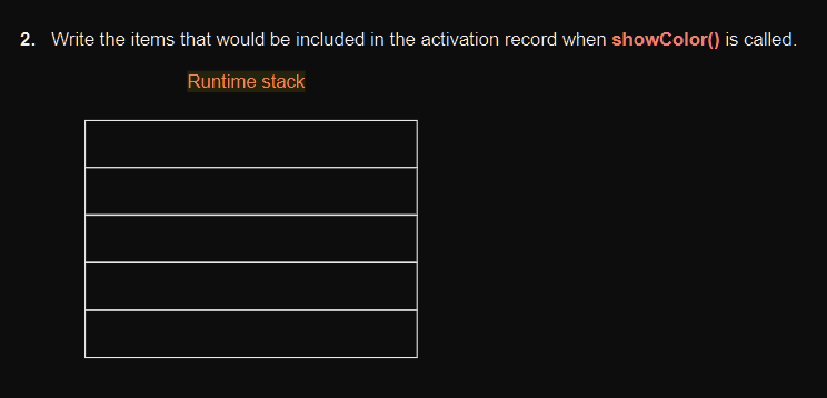 Solved 1.) Review the following code. string getcolor(); | Chegg.com