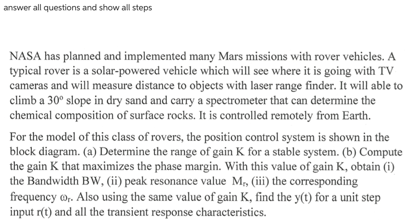 Solved answer all questions and show all steps NASA has | Chegg.com