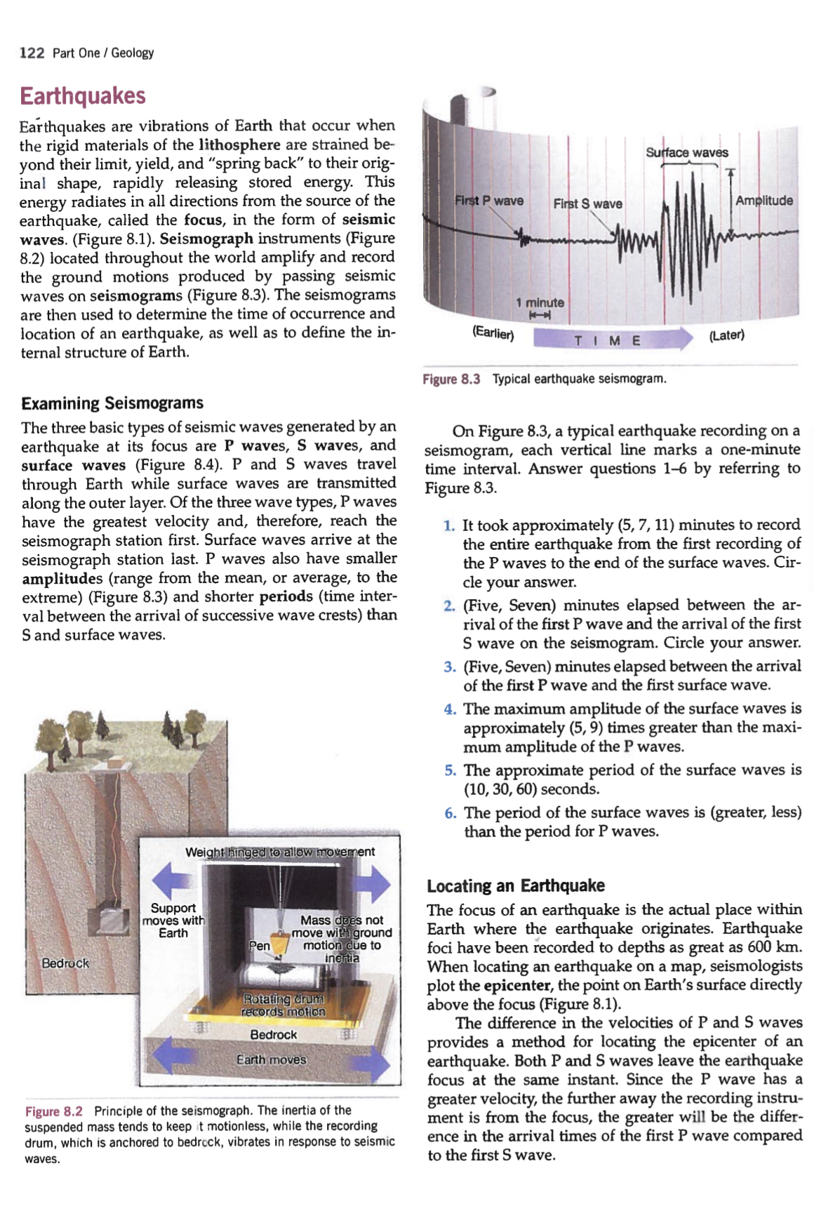 Solved Exercise Seven / Geologic Maps and Structures 115 | Chegg.com