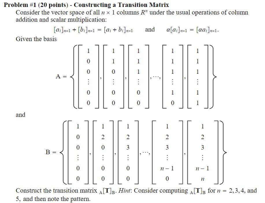 Solved Problem #1 ( 20 points) - Constructing a Transition | Chegg.com