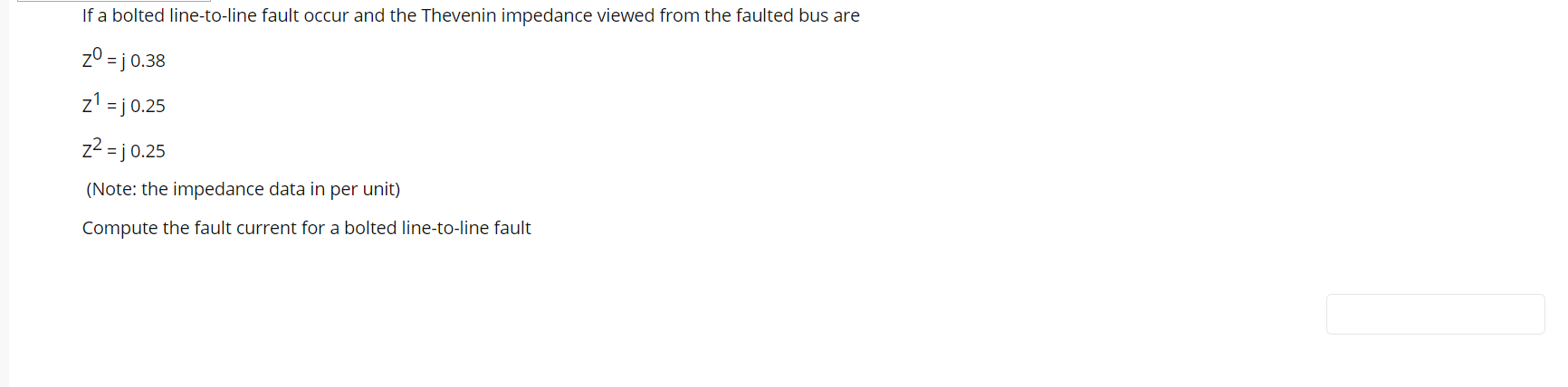 Solved If a bolted line-to-line fault occur and the Thevenin | Chegg.com