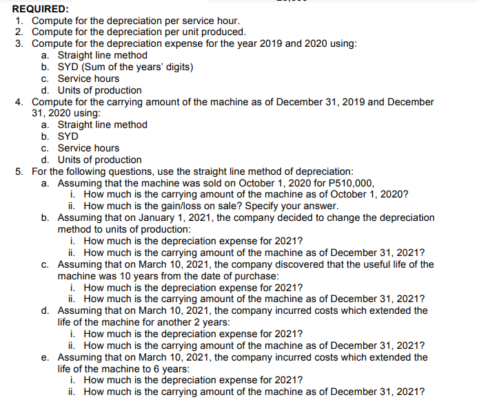 Solved DEPRECIATION PROBLEM #1 AA Company purchased a | Chegg.com