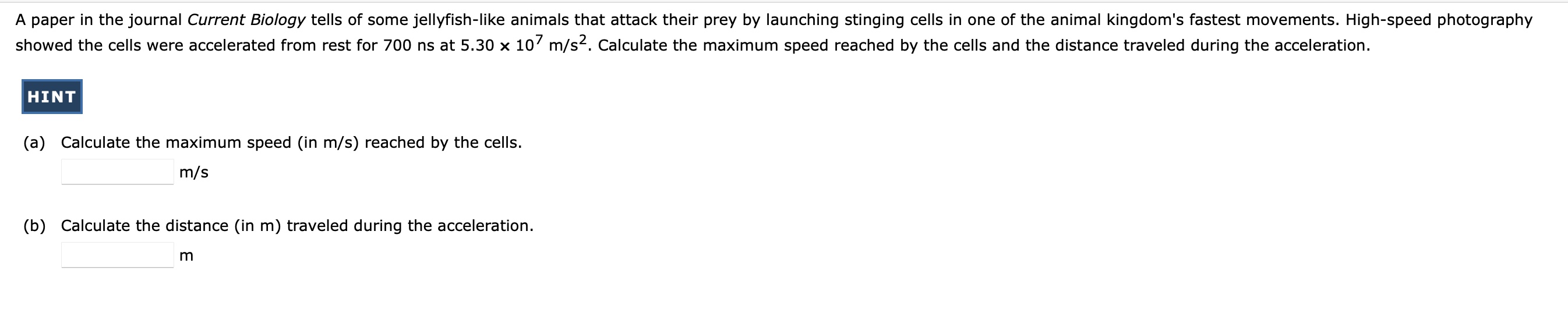 Solved (a) ﻿Calculate the maximum speed (in ms ) ﻿reached by | Chegg.com