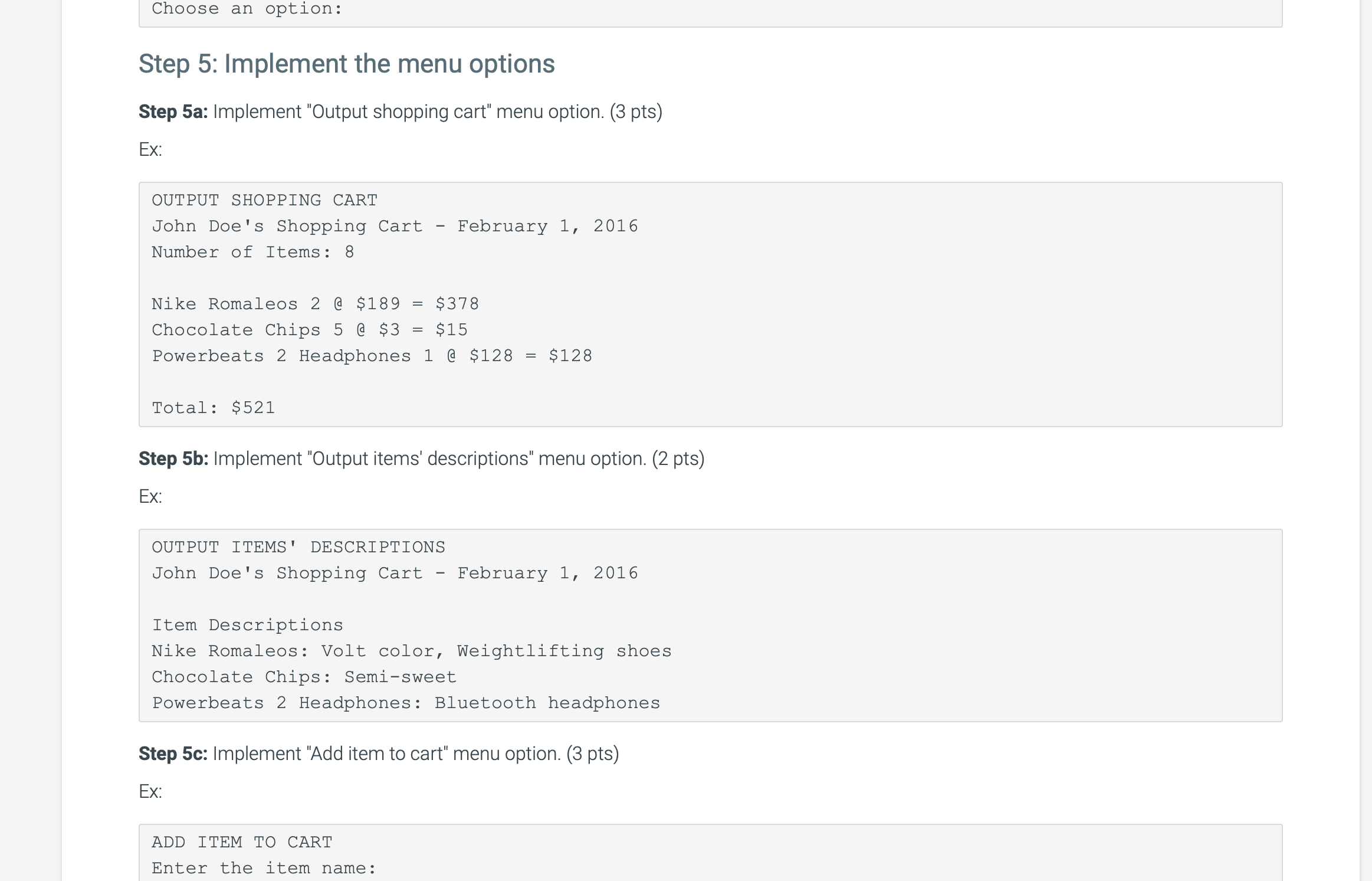 Solved This program extends the earlier "Online shopping | Chegg.com