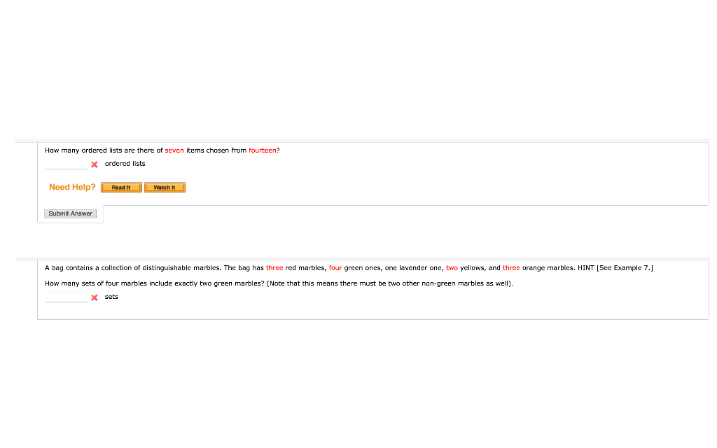 Solved How many ordered lists are there of seven items | Chegg.com