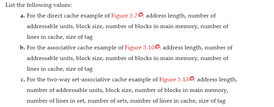 Solved ist the following values: a. For the direct cache | Chegg.com