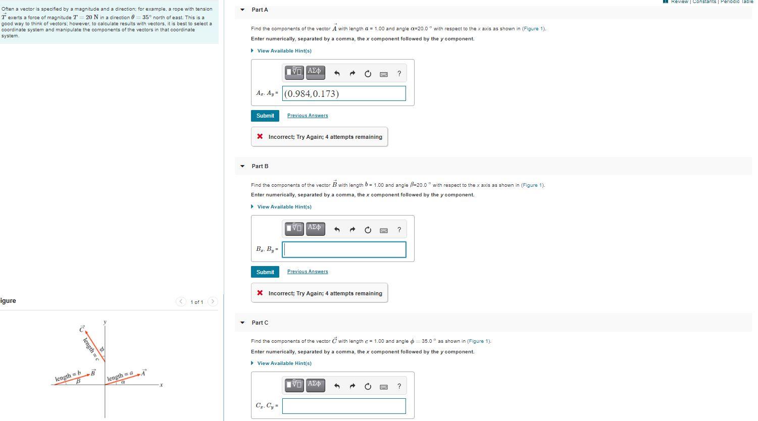Solved Review Constants Periodic Table Part A Often a vector | Chegg.com