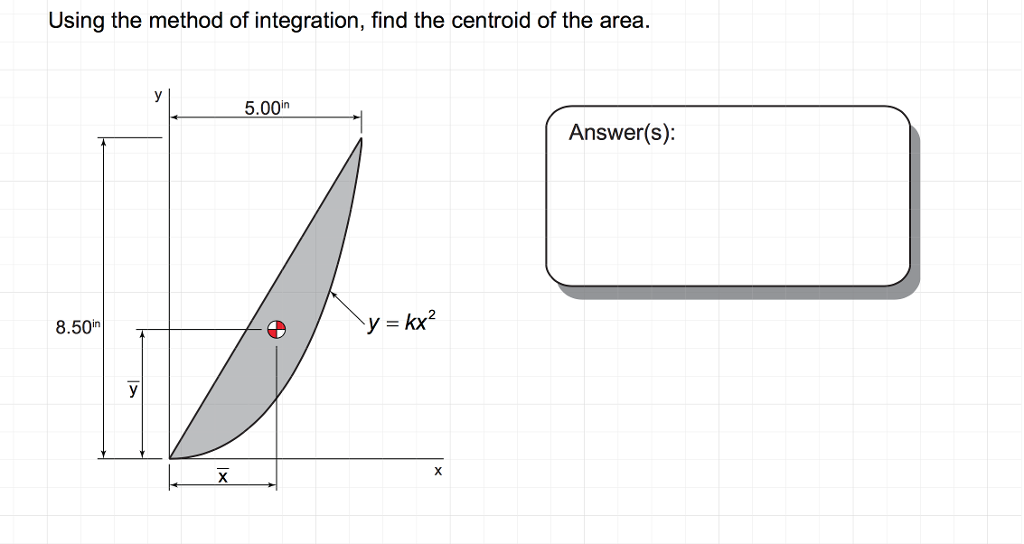 Solved Using the method of integration, find the centroid of | Chegg.com
