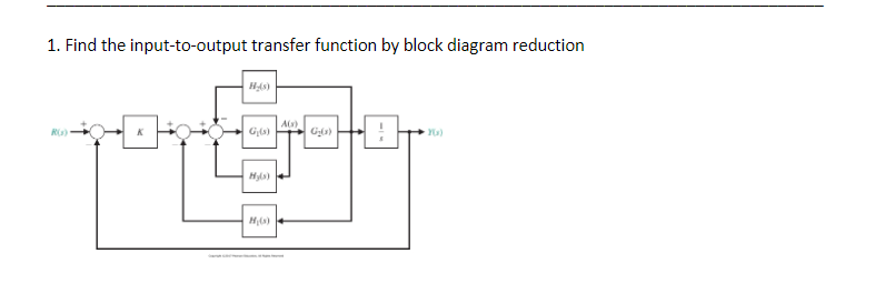 Solved 1. Find the input-to-output transfer function by | Chegg.com