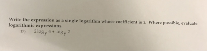 Solved Write the expression as a single logarithm whose | Chegg.com